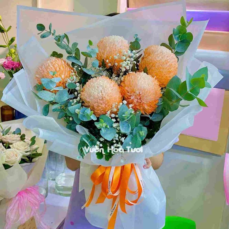 Bó Hoa Cúc Mẫu Đơn Red Motion Tặng Sinh Nhật